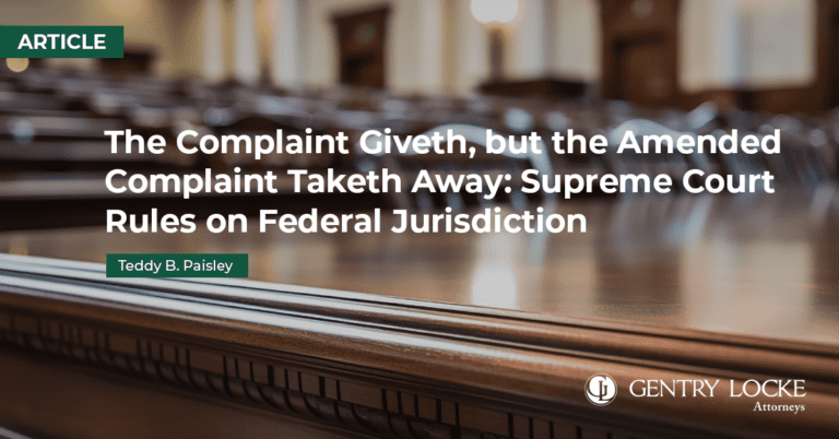 The Complaint Giveth, but the Amended Complaint Taketh Away: Supreme ...